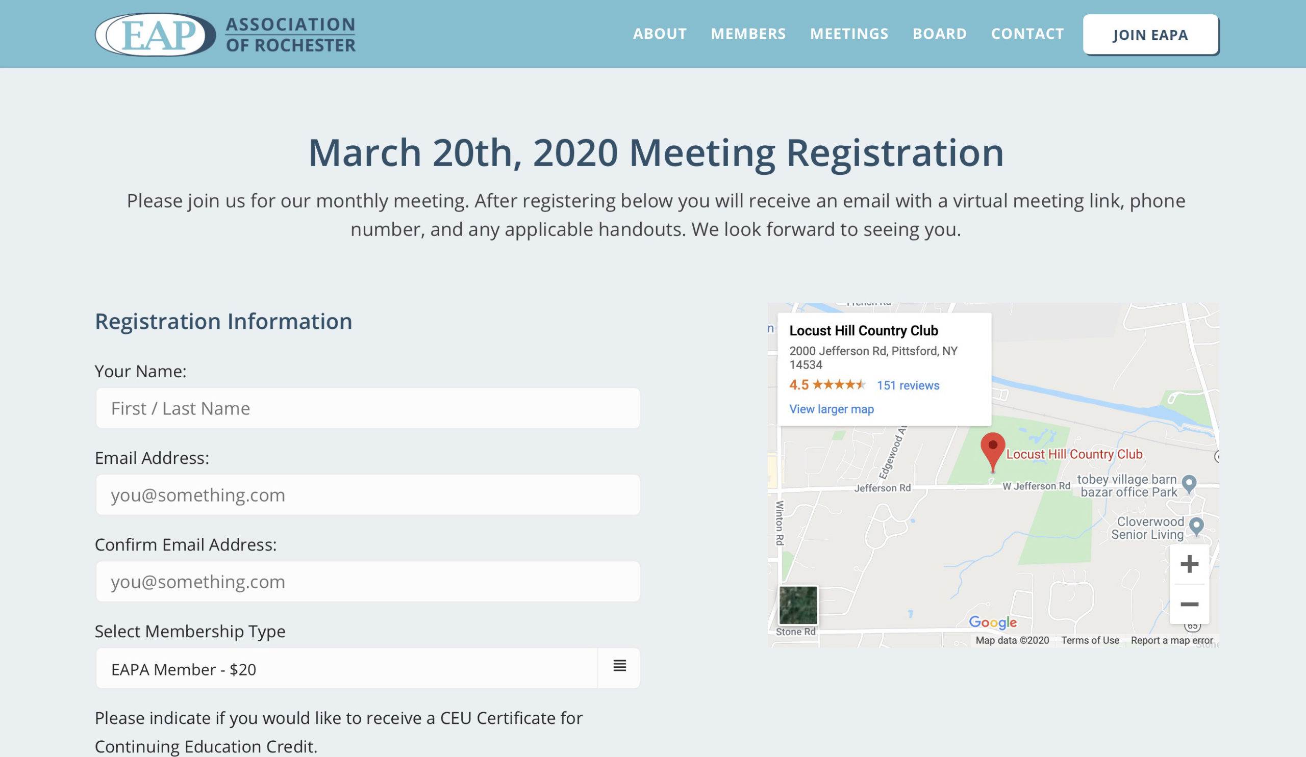 Meeting Registration